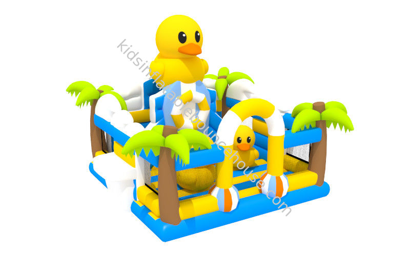 0.55mm PVC Inflatable Cartoon Amusement Park Blow Up Duck All In One ...